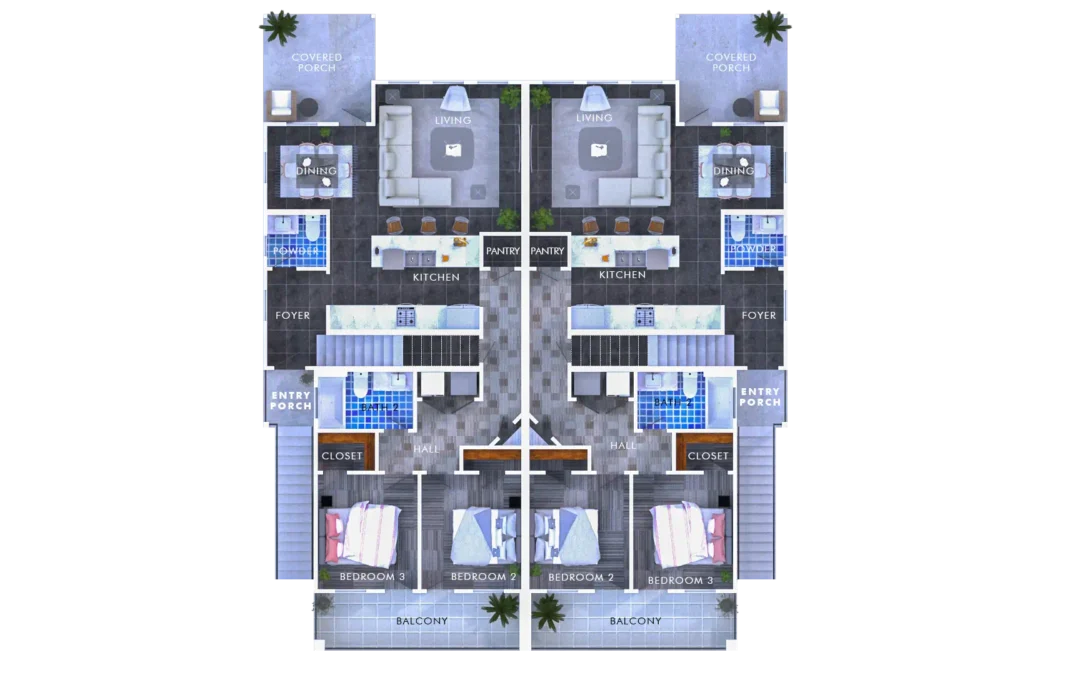 Commercial 3 Level Duplex-First Floorplan | Silas Lacey Designs